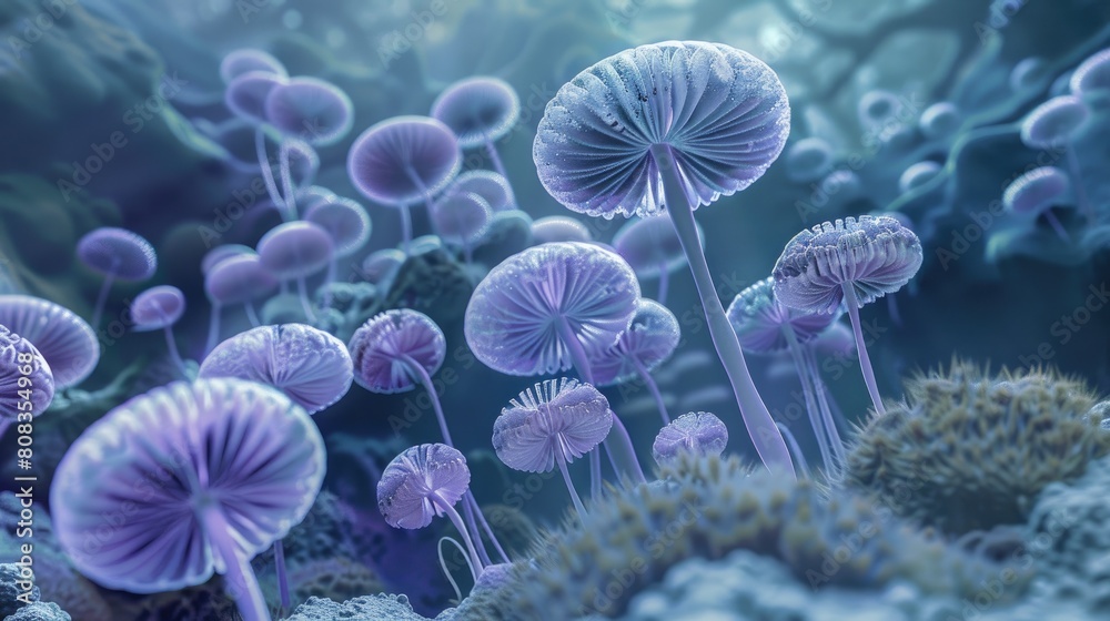 Dermatophyte fungi, computer illustration. Microsporum, Trichophyton ...