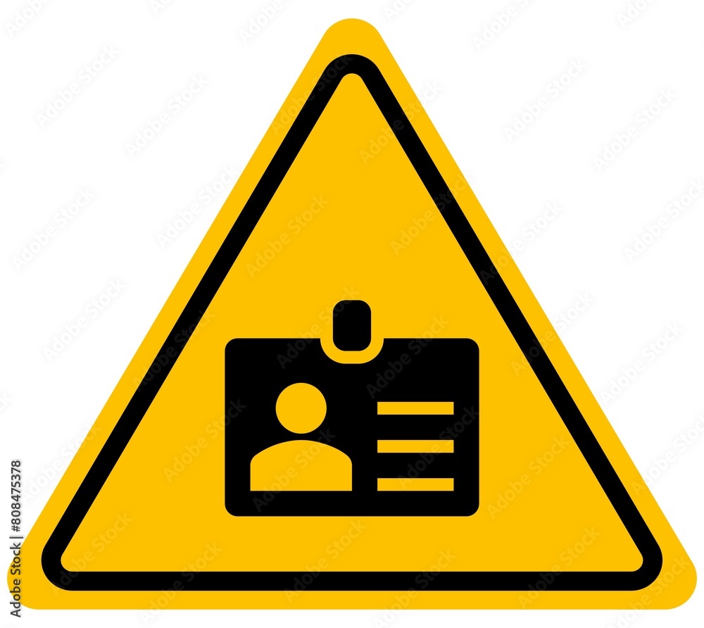 Employee-only identification badge warning sign background vector Stock ...
