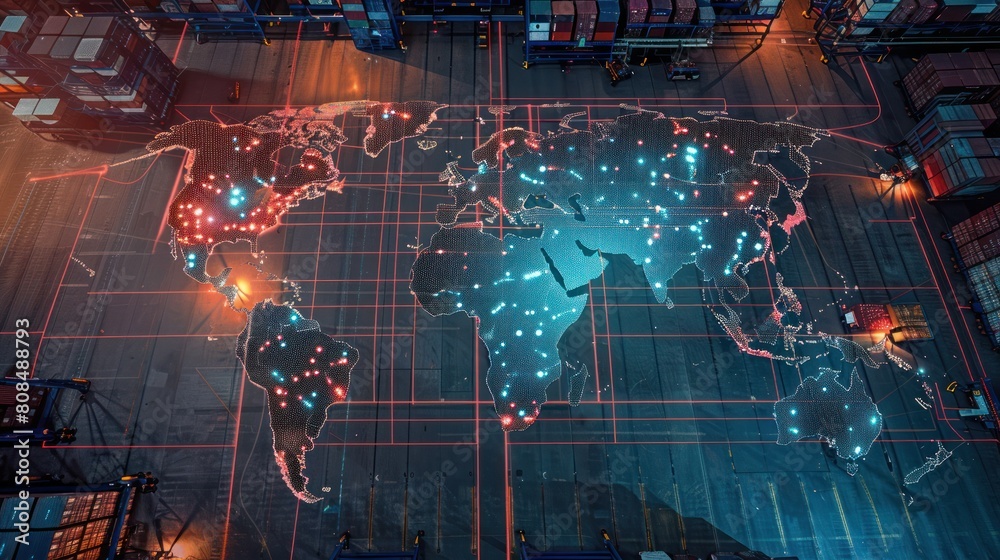 warehouse map showcasing the global reach of a company's operations ...