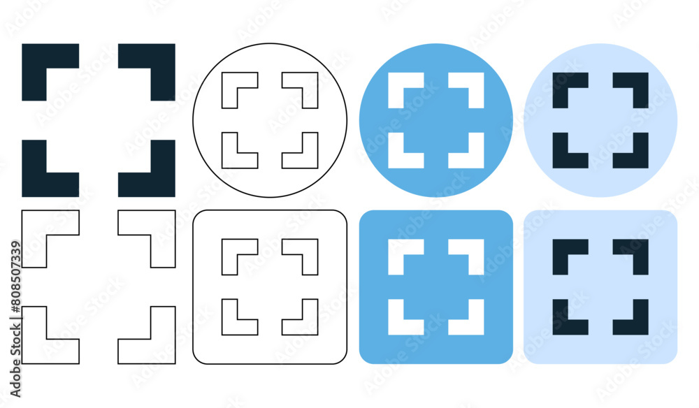 full, range, scale, size, wide, maximize screen icon sign symbol ui and ...