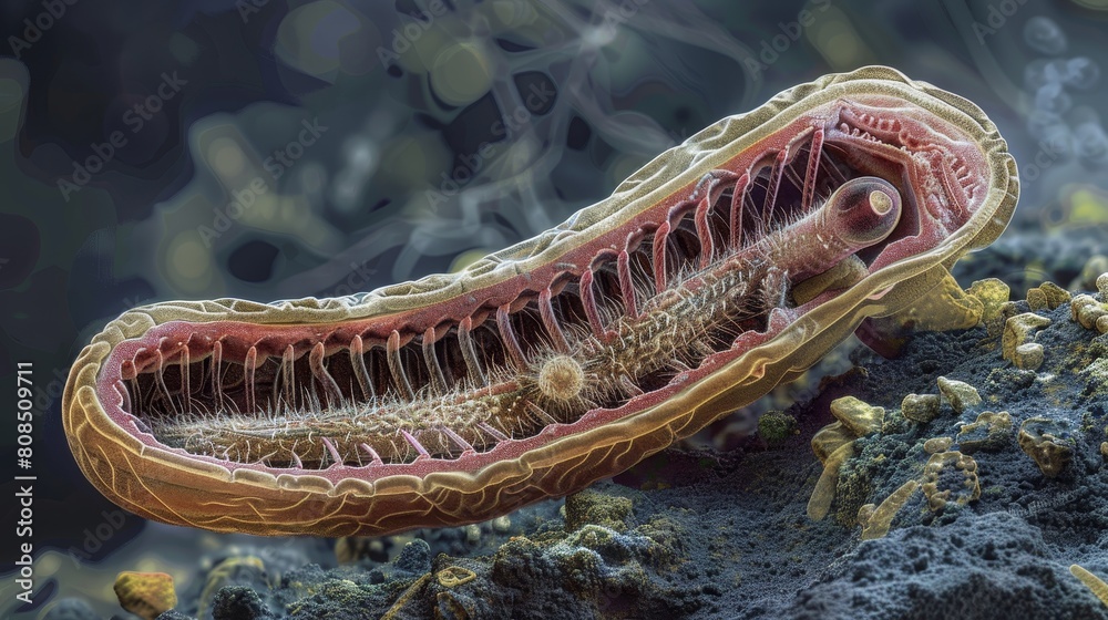 High-resolution scanning electron microscope image of a soil nematode ...