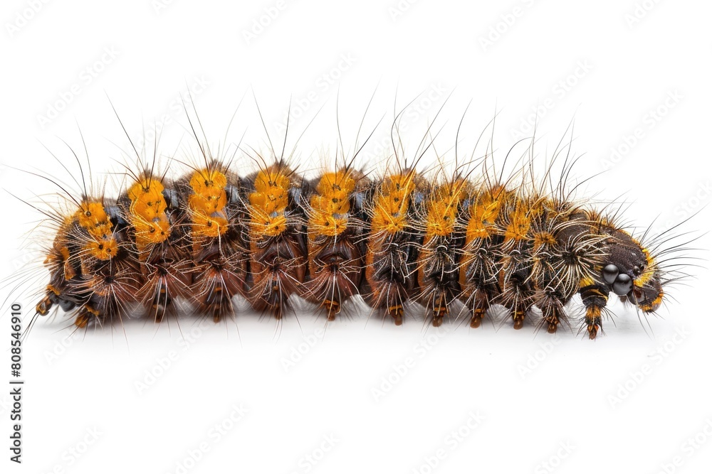 Woolly Worm (Woolly Bear) Caterpillar - Isolated Macro Image of Hairy ...