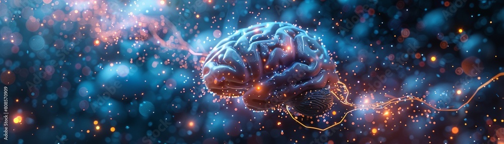 Ilustración de Stock In a captivating illustration, a neural connection ...