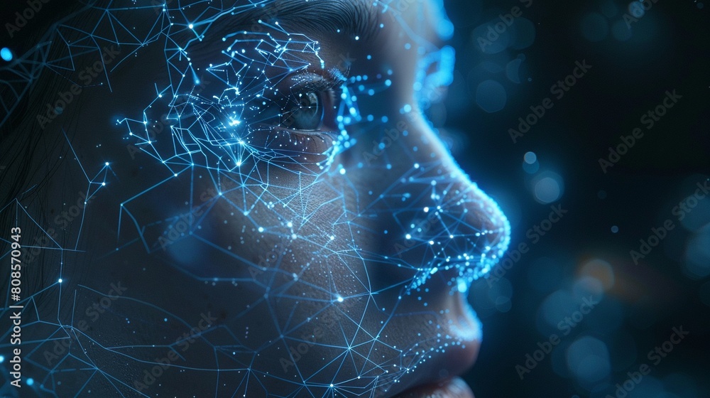 Detailed visualization of neural connections and AI synthesis is shown in a closeup of a ...