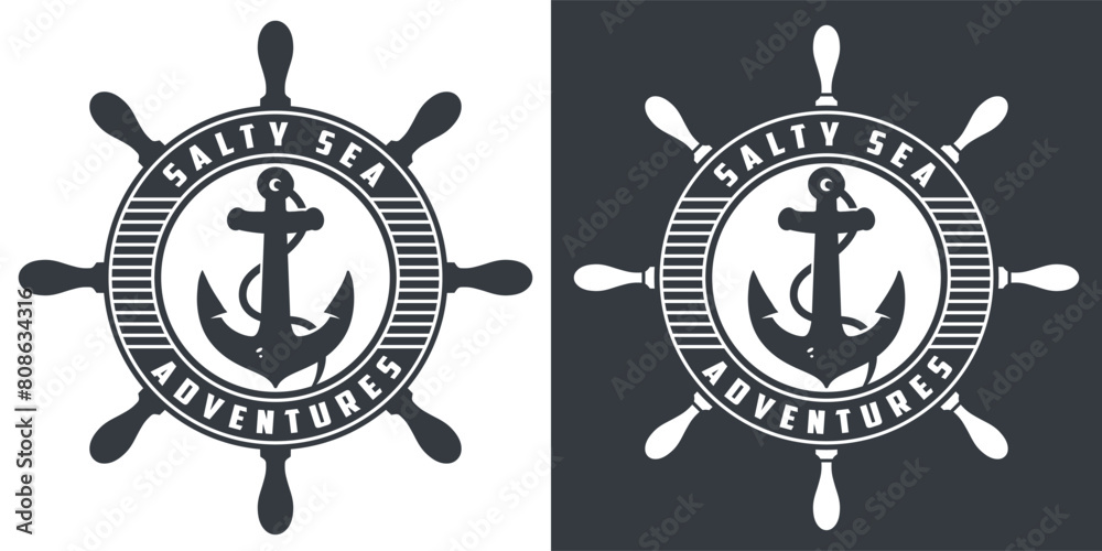 Maritime adventure with nautical. Marine and oceanic elements: a ...