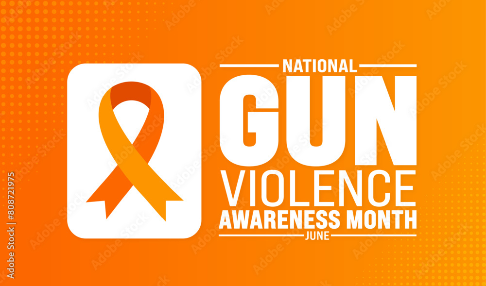 June is Gun Violence Awareness Month background template. Holiday ...