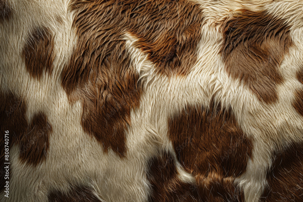 Detailed close-up high resolution animal fur texture in brown and white ...