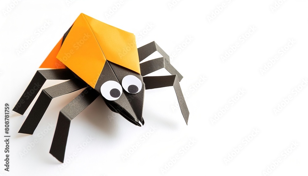 Animal concept paper origami isolated on white background of a spider ...