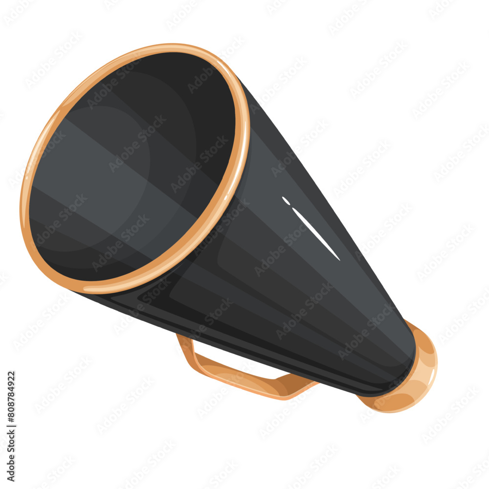 Megaphone of theatre performance director, cartoon loudspeaker. Black ...