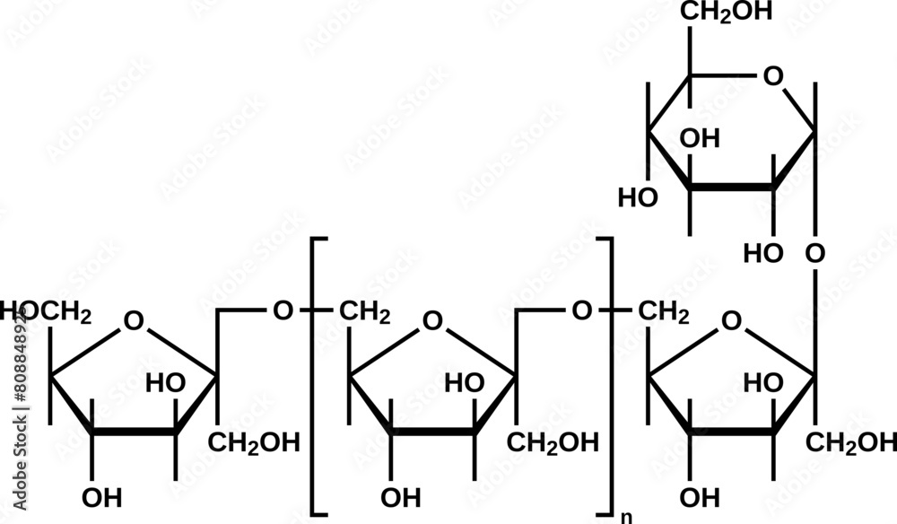 Inulin structural formula, vector illustration Stock Vector | Adobe Stock