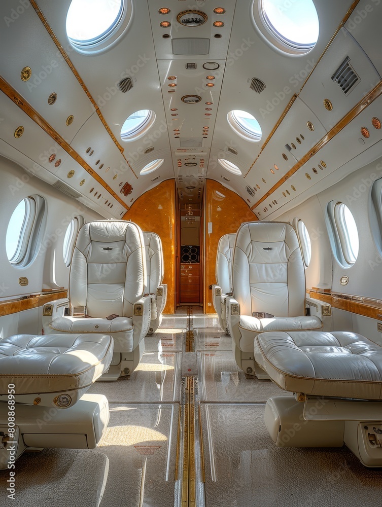 Luxurious First Class Cabin of a Small Private Plane - 4K Wallpaper ...