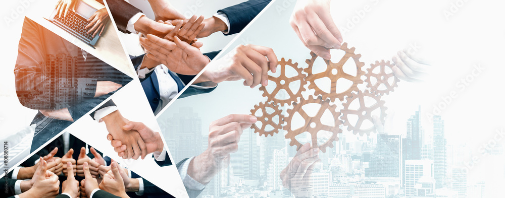Teamwork and human resources HR management technology concept in ...