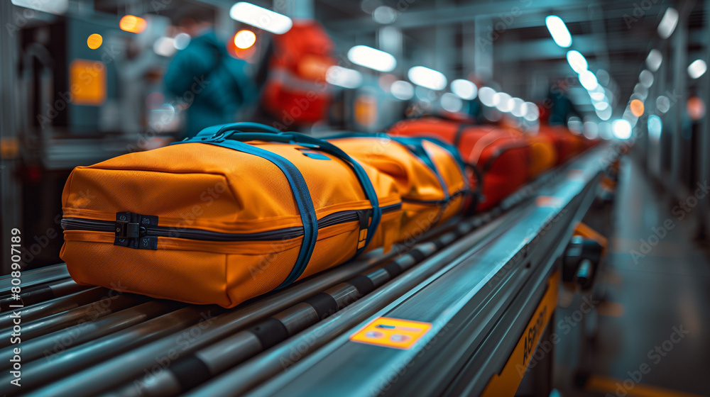 Checking Luggage and Goods - Security staff during a detailed ...