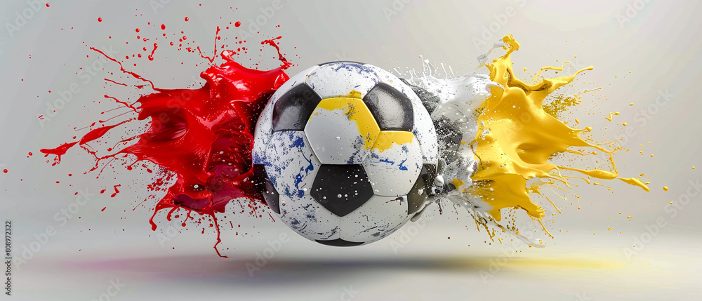EM 2024 Football Soccer Fever abstract Artistic Explosion with ball the ...