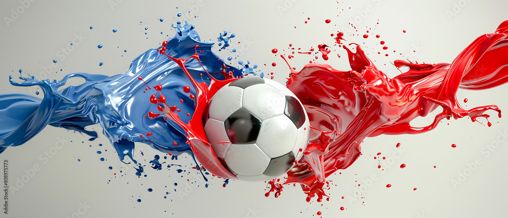 EM 2024 Football Soccer Fever abstract Artistic Explosion with ball the ...