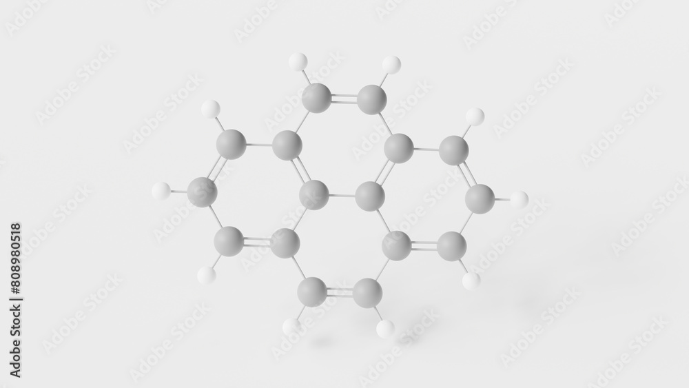 pyrene molecule 3d, molecular structure, ball and stick model ... pyrene molecule 3d, molecular structure, ball and stick model ...