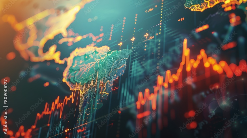 Illustration Stock Global Temperature Rise Animation, Close-up of an ...