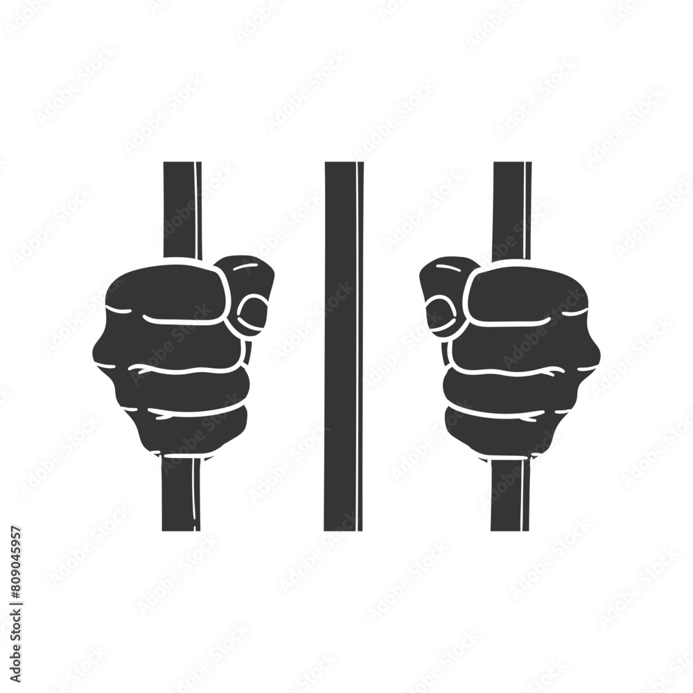 Prison Cell Icon Silhouette Illustration. Crime Vector Graphic ...
