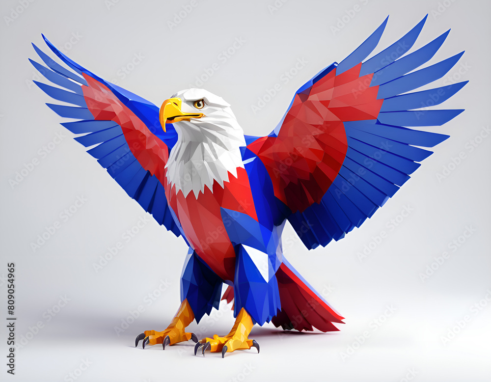 American bald eagle soaring | Low Polygon Bald Eagle Stock Photo ...