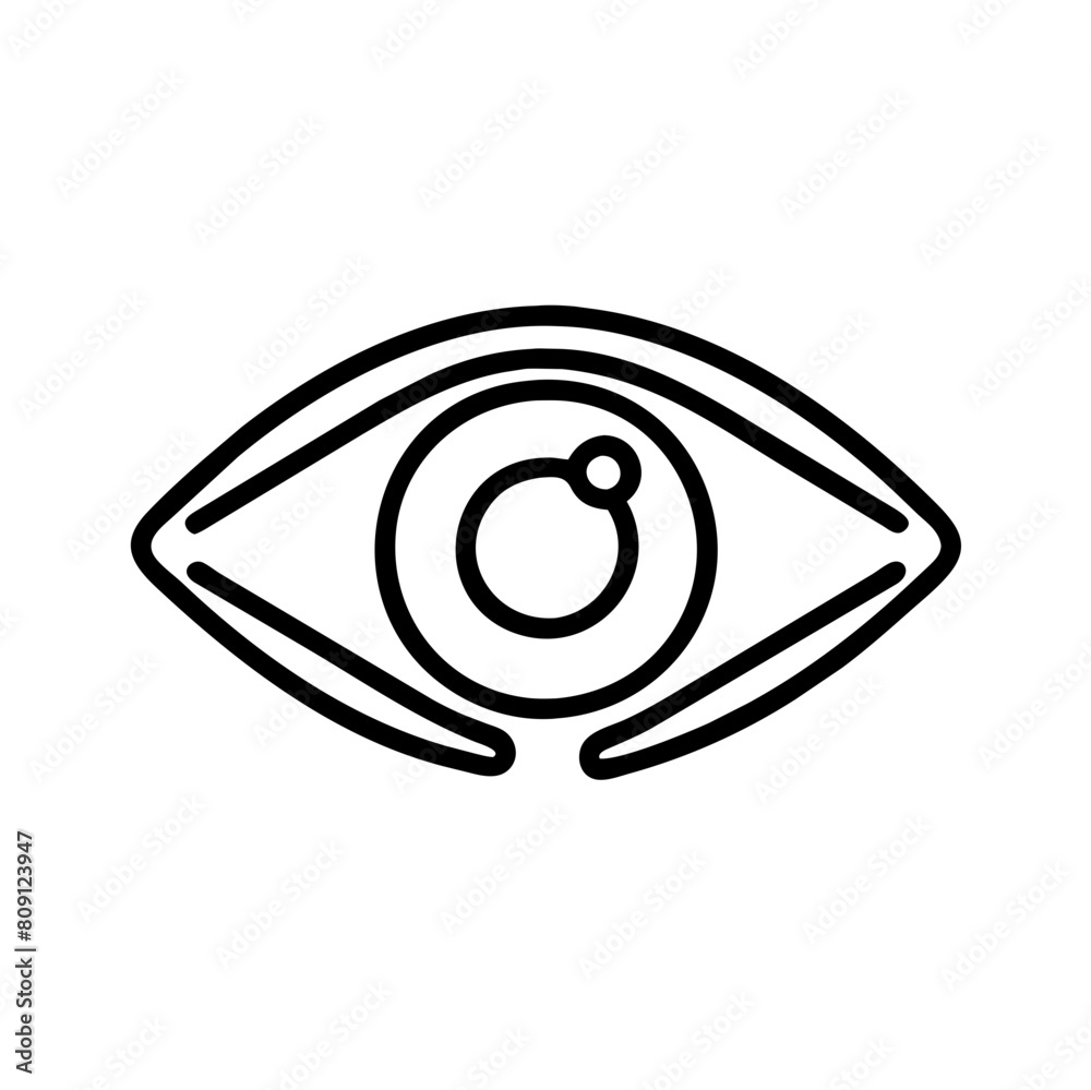 Vector Black and White Eye Icon on Transparent Background for ...