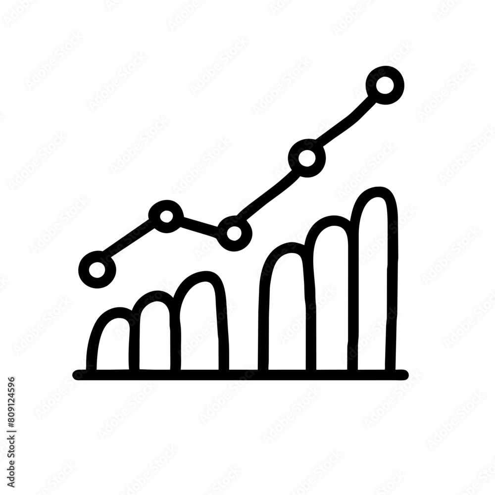 Vector Black and White Statistical Chart Graph, Depicting Data Analysis ...