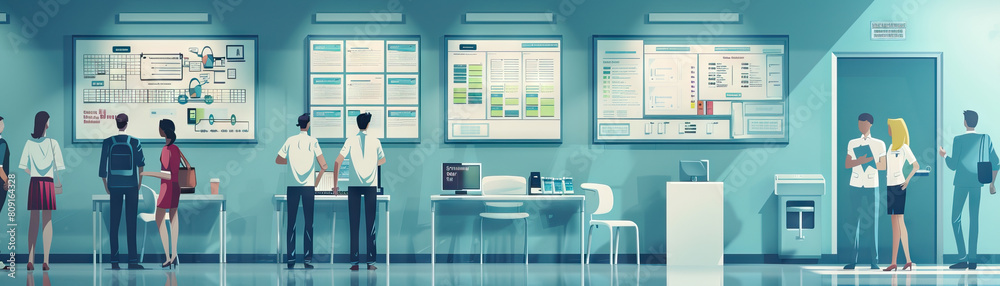 HR Manager's Wall: Displaying organizational charts, job postings, and ...