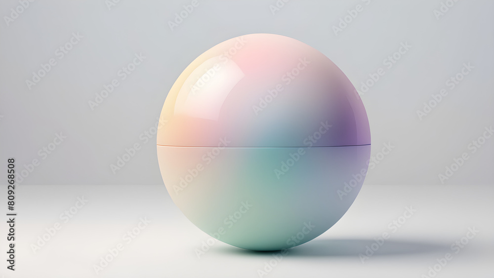 Pastel colored circular sphere, geometric graphic diagram that can be ...