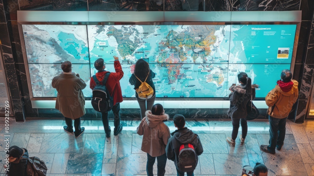 Large touchscreen in public space displays big data visualizations of ...