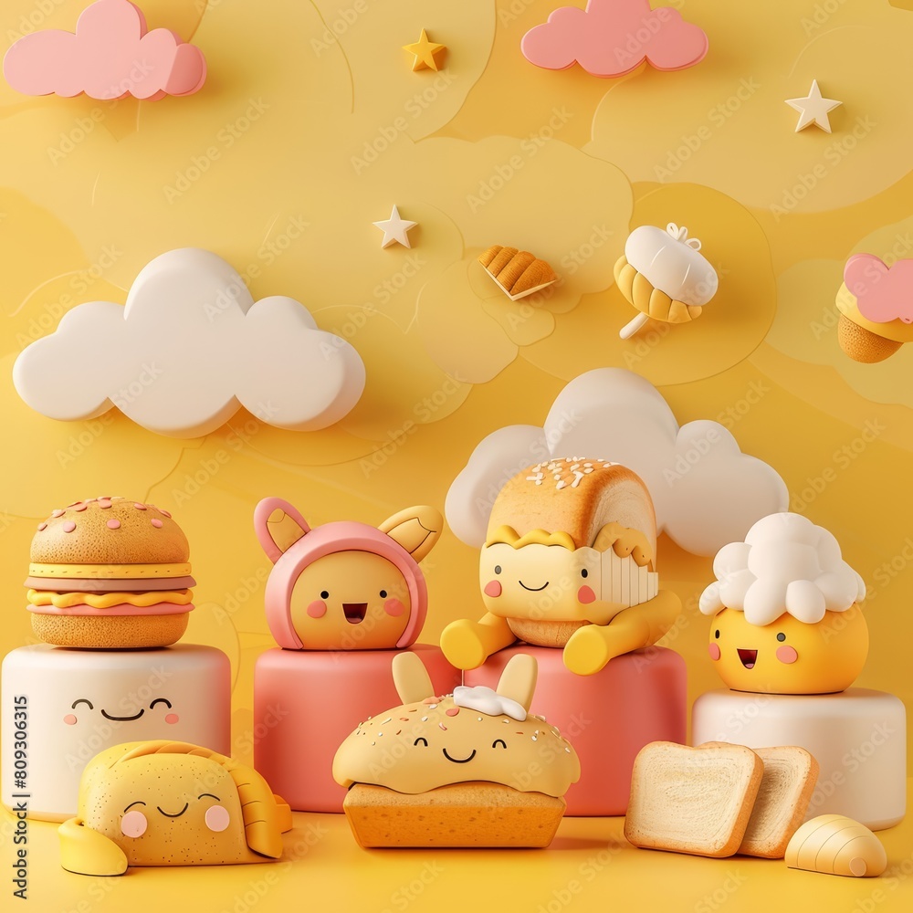 3D product display background for artisanal breads, inviting you to ...