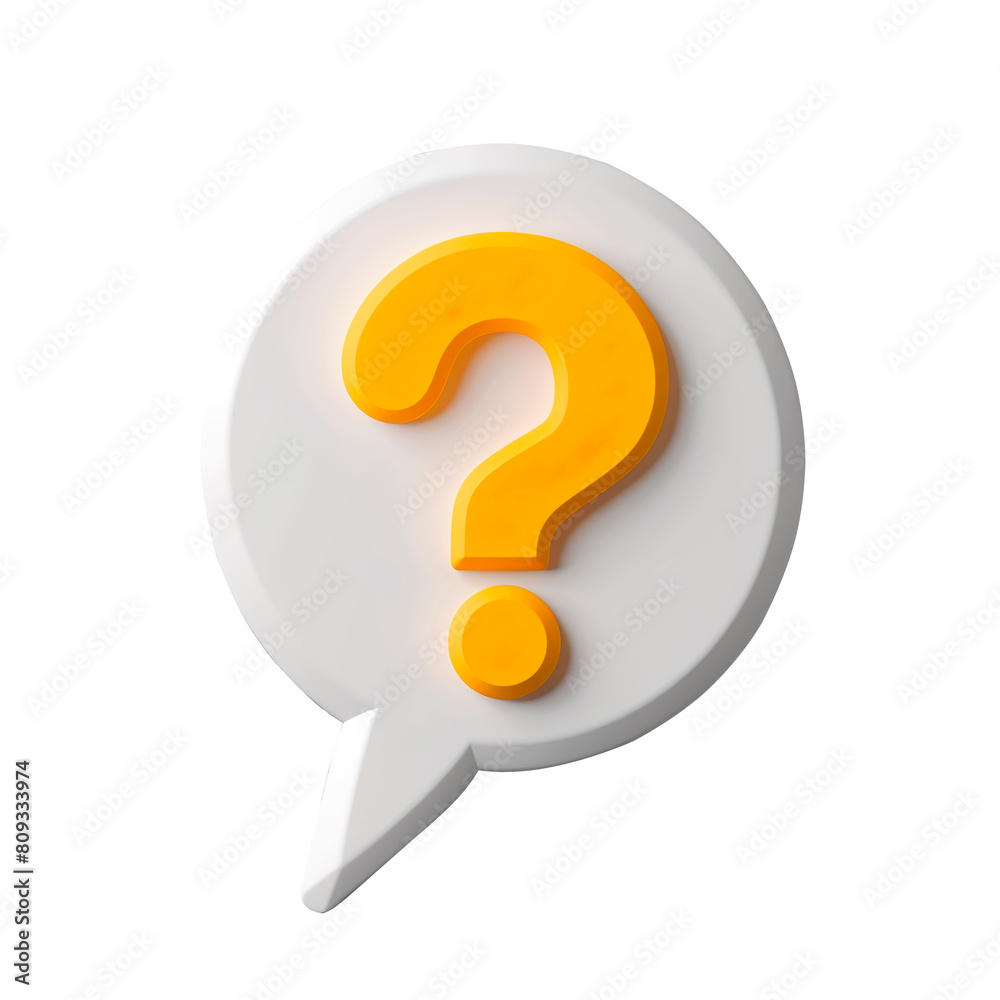 Yellow question mark inside speech bubble, transparent PNG format Stock ...