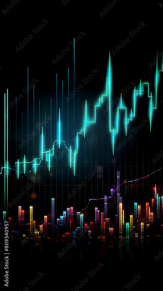 Stock market background with rising chart and financial data Stock ...