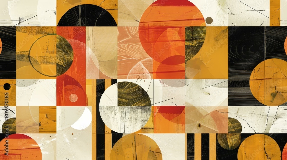 Modern geometric collage template Overlapping circles, squares for a ...