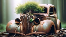 Tree Growing Out Of Abandoned Car 2 Free Stock Photo - Public Domain ...