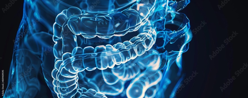 Comprehensive xray image of the entire human digestive tract, from ...