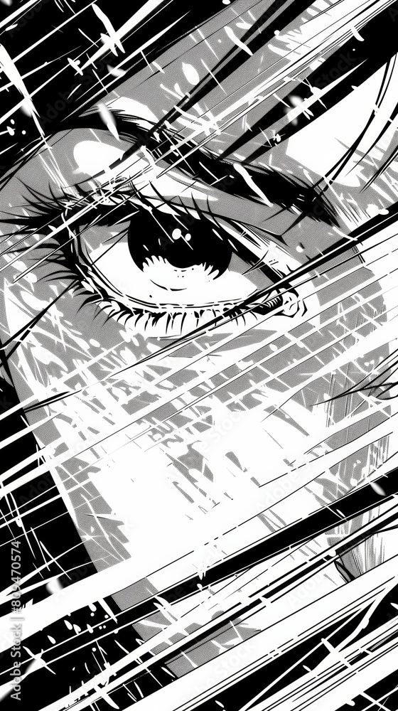 High-contrast black and white illustration featuring an artistic ...