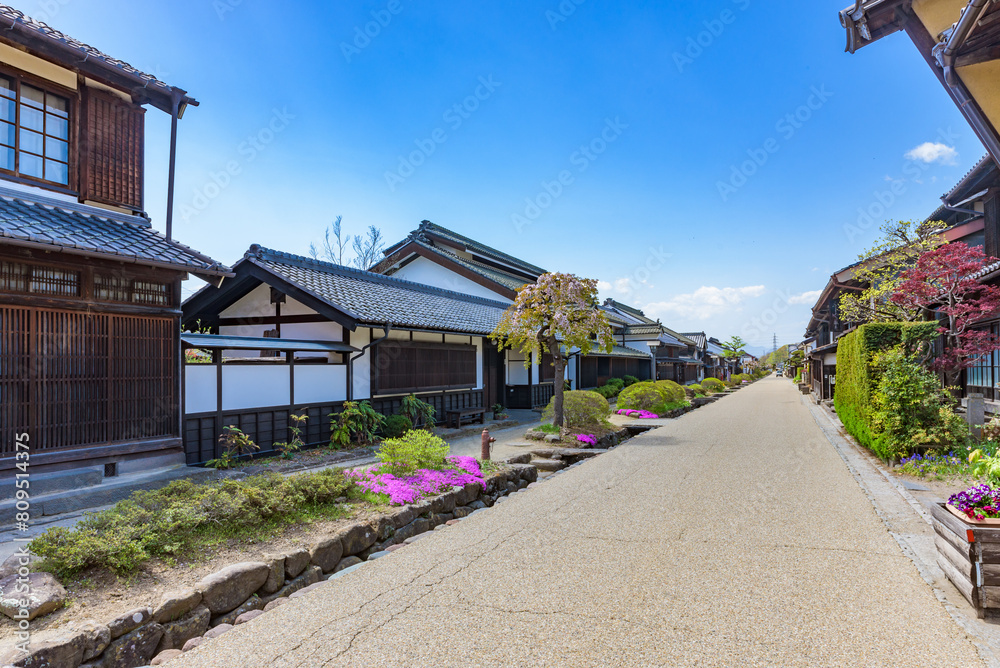 Street view of the Unnojuku, Tomi City, in Nagano Prefecture, Important ...