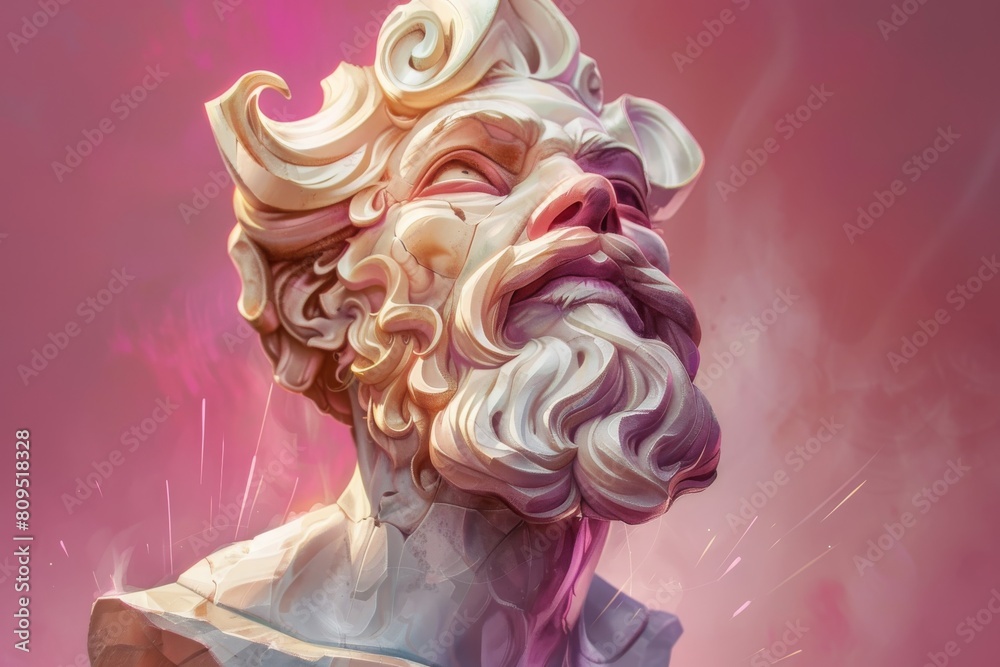Abstract classic stoic ancient greek, roman sculpture. Portraying a ...