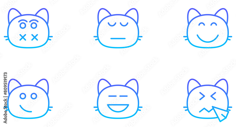 Vector de Stock Cat Smiley Icon Smiley Face Emoji pictogram symbol ...