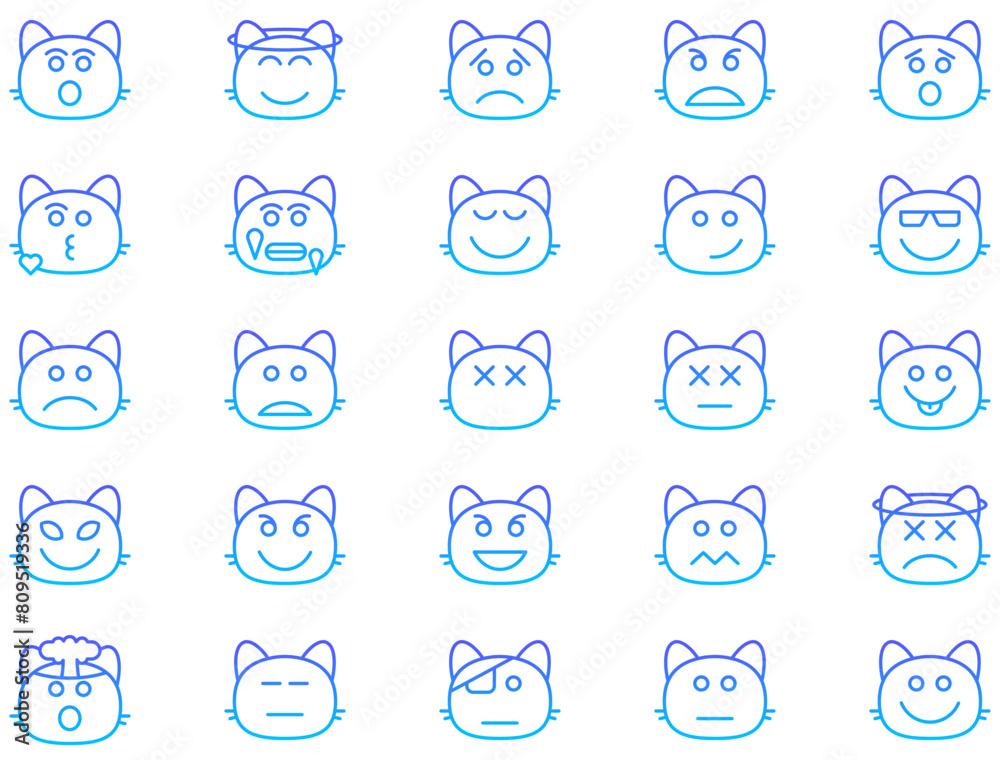 Cat Smiley Icon Smiley Face Emoji pictogram symbol visual illustration ...
