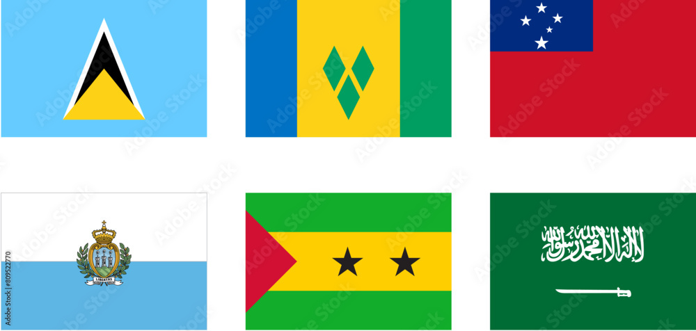 World Flag Flat Icon pictogram symbol visual illustration Set Stock ...