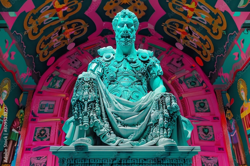 Abstract classic stoic ancient greek, roman sculpture. Portraying a ...