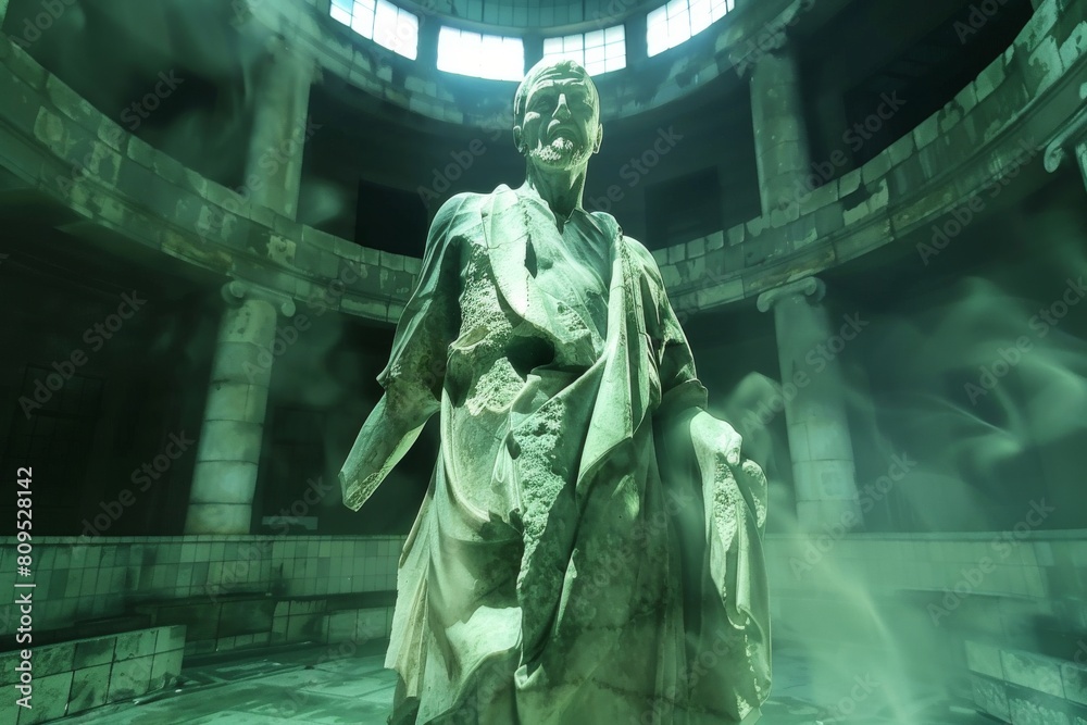 Abstract classic stoic ancient greek, roman sculpture. Portraying a ...