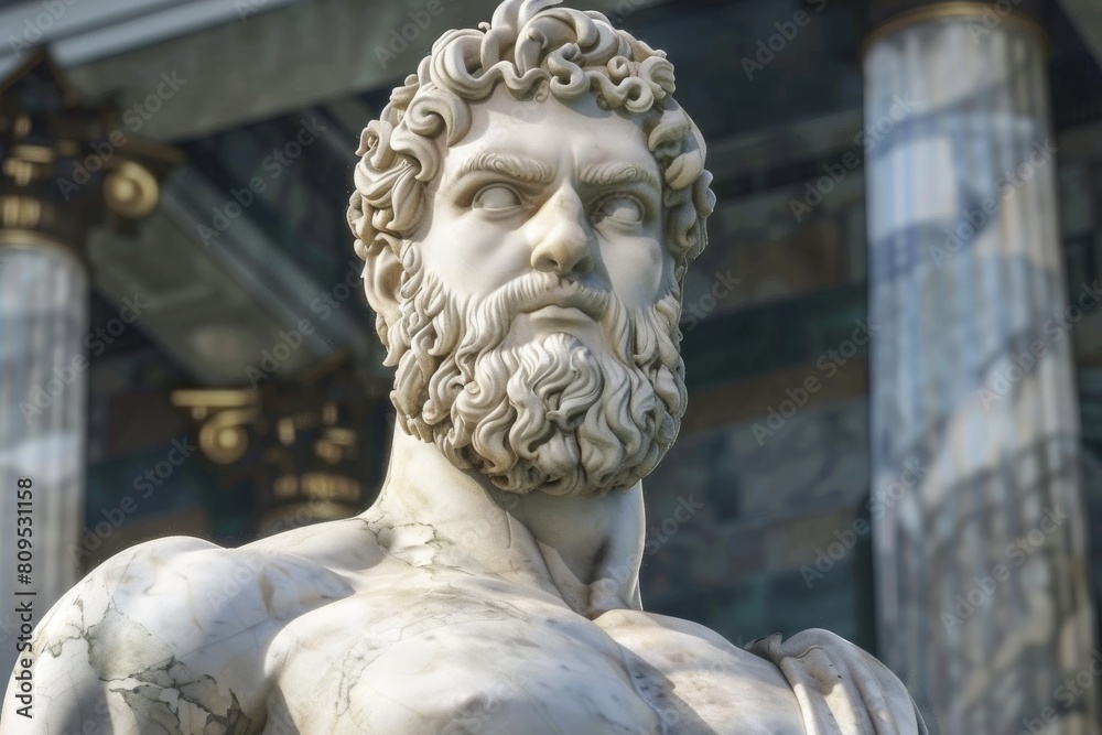 Abstract classic stoic ancient greek, roman sculpture. Portraying a ...