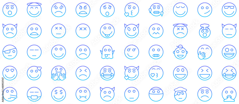 Smiley Face Emoji Smiley Line Gradient Icon pictogram symbol visual ...