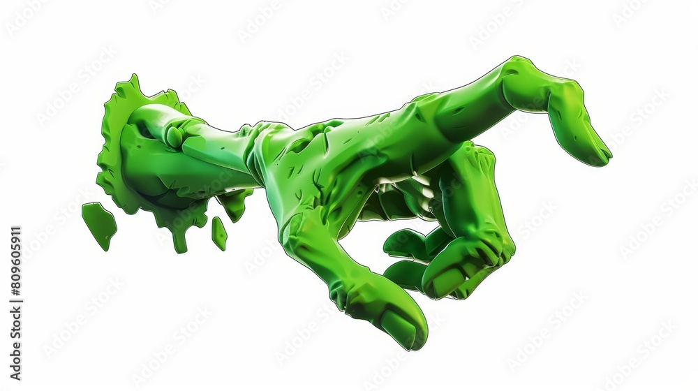 Isolated on white background, 3D illustration of a zombie hand pointing ...