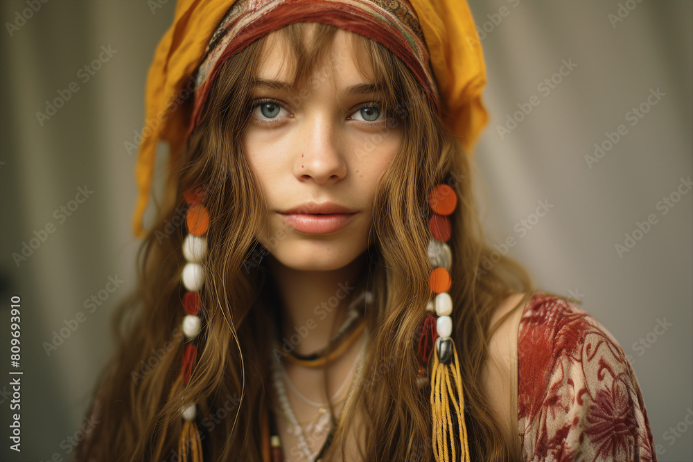 Funky hippie person with big chevelure volume hairstyle dreadlocks at ...