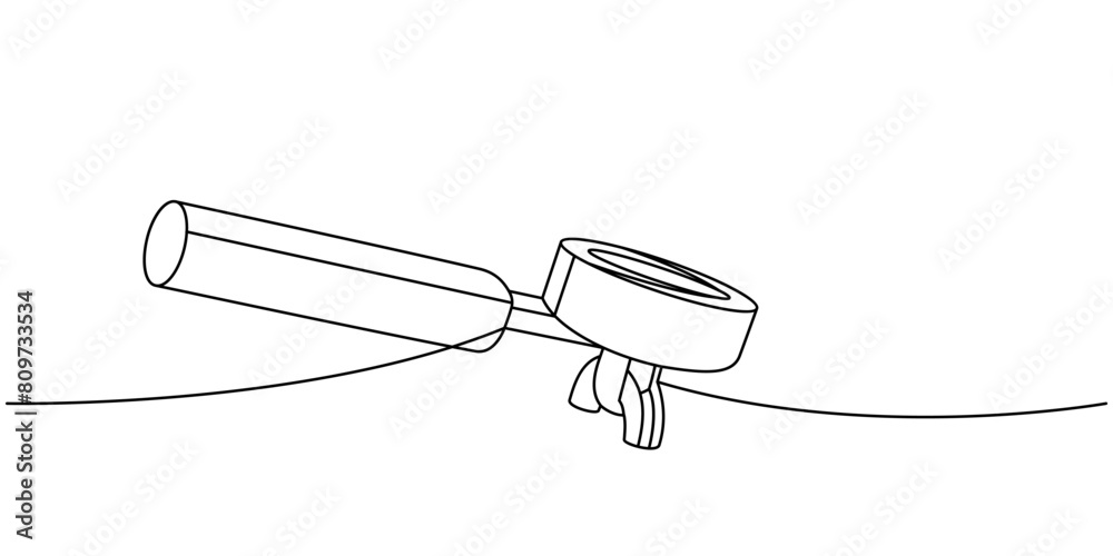 Coffee portafilter one line continuous drawing. Hand drawn elements for ...
