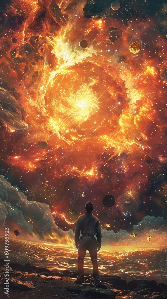 Sure, here is a sentence describing an image using some of your words ...