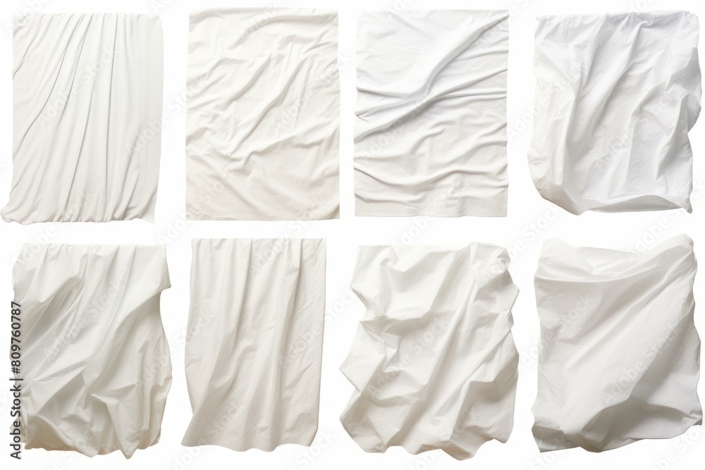 Tactile Set of crumpled sheets of different paper. Texture of office ...