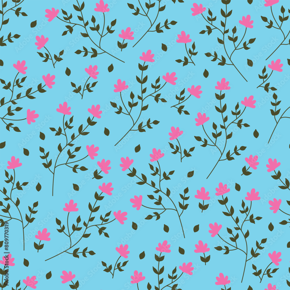 Y2k background. Y2k aesthetics. Seamless pattern with wildflowers ...